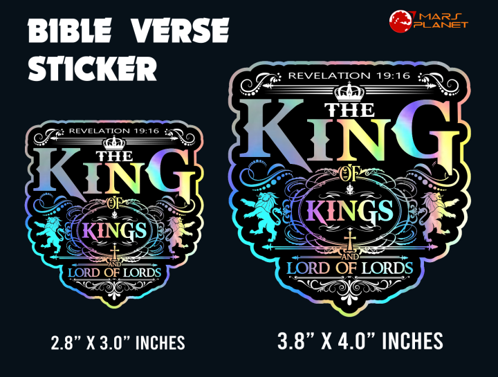 BIBLE VERSE STICKER KING OF KINGS LORD OF LORDS - REVELATION 19:16 ...