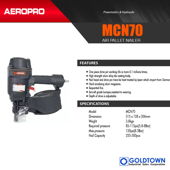 Aeropro Air nailer MCN70 Original Heavy Duty Top Quality | Lazada PH