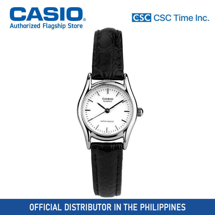 Casio Ltp 1094e 7ardf Black Leather Strap Watch For Women Lazada Ph