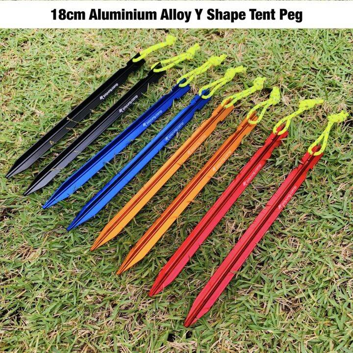 PAYUNG.CAMP 1pc 18cm Aluminium Alloy Y Shape Ultralight Tent Peg Stake ...