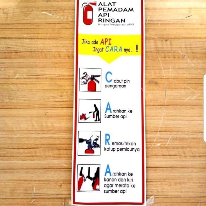 SIGN STICKER CARA PENGGUNAAN APAR UKURAN 10X30CM K3 RAMBU SAFETY ...