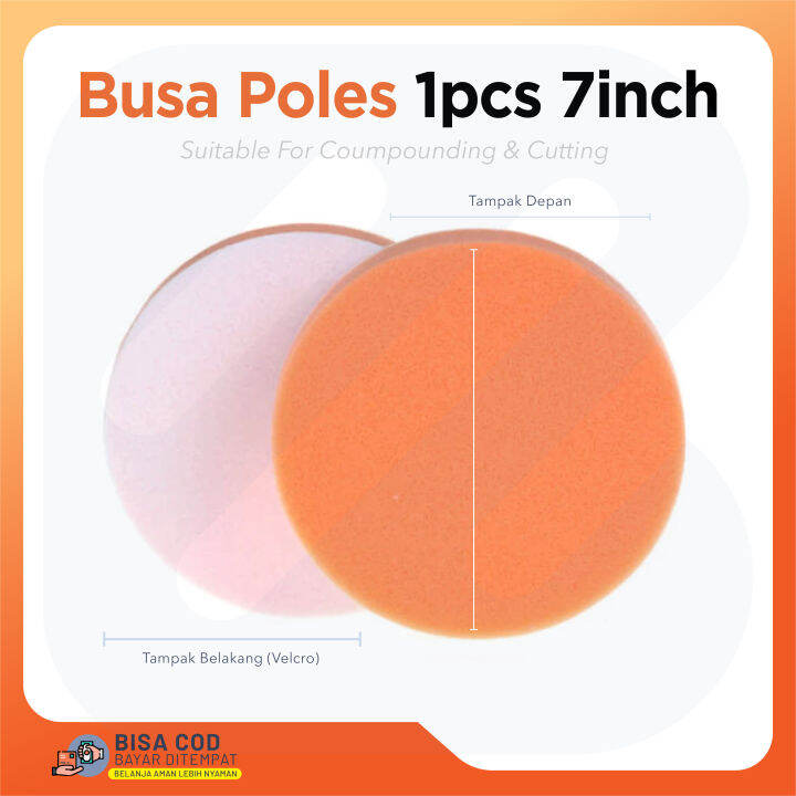Busa Spon Pad Alat Poles Body Mobil 7inch 180mm Coumpound Polish Wax ...
