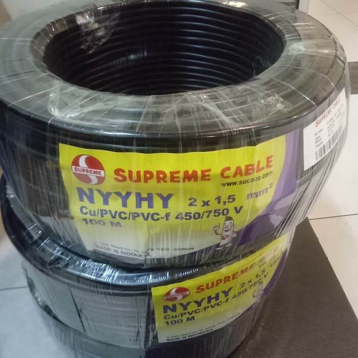KABEL LISTRIK NYYHY/NYMHY 2X1,5MM SUPREME ROLL 100 METER | Lazada Indonesia
