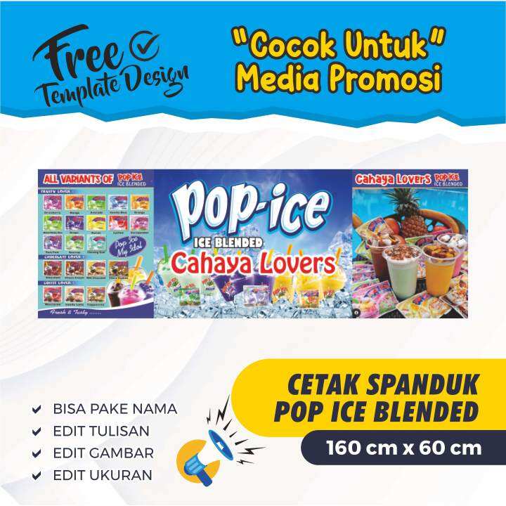 Cetak Spanduk Banner Pop Ice Blended Custom 160x60 | Lazada Indonesia