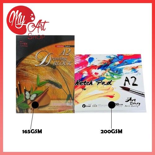 Uni Drawing Paper A2 / Kertas Lukisan / A2 Drawing Block / 165GSM ... Uni Drawing Paper A2 / Kertas Lukisan / A2 Drawing Block / 165GSM ...