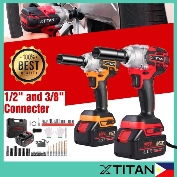 【COD】 【XTITAN】988V 880NM Breshless Impact Wrench Cordless 3 in 1 for Wrench + Screwdriver ...