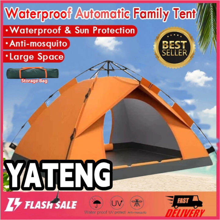 YATENG Camping Tent Automatic Tent Outdoor heavy duty 3-4 People ...