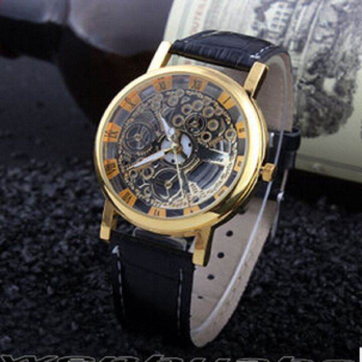 Men's Automatic Stainless Steel Analog Mechanical Transparent Wrist ...
