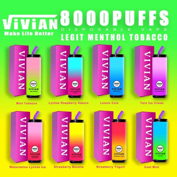 VIVIAN Disposable Vapepod 8000 PUFFs Rechargeable Pods VOLTBAR PK 6000 ...
