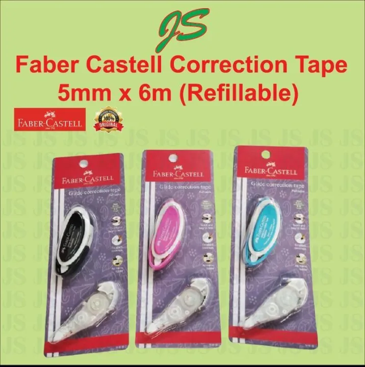 Faber Castell Glide Correction Tape 5mm x 6m with Refill | Lazada