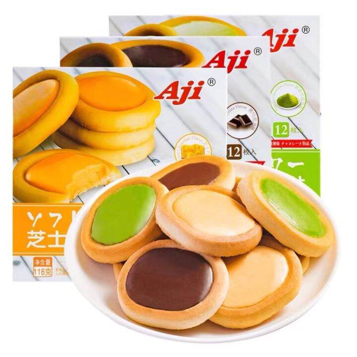 Aji Cheese Chocolate Flavor Soft Tart Biscuit 118g Aji 芝士巧克力味软心挞 ...