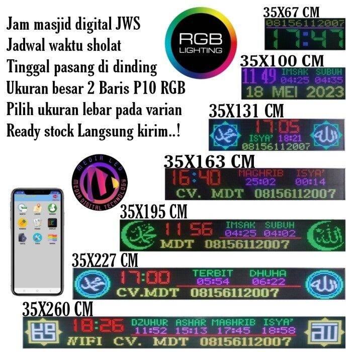 Jam Masjid Digital Waktu Sholat Jws Tinggal Pasang P10 RGB - 2 BARIS ...