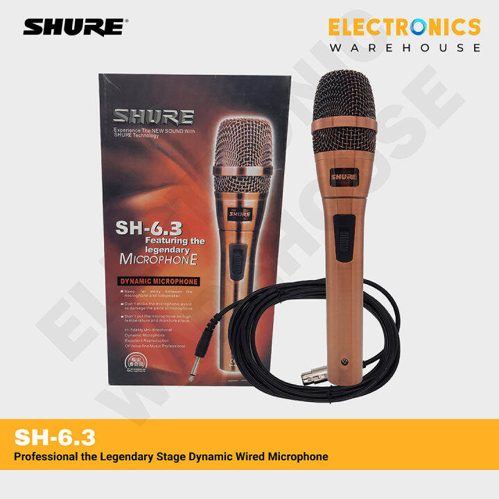 Shure SH-6.3 Professional the Legendary Stage Dynamic Wired Microphone ...