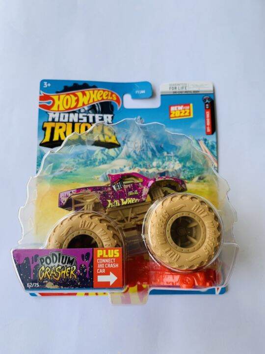 HOTWHEELS HOT WHEELS MONSTER TRUCKS TRUCK TRUK PODIUM CRASHER PINK ...
