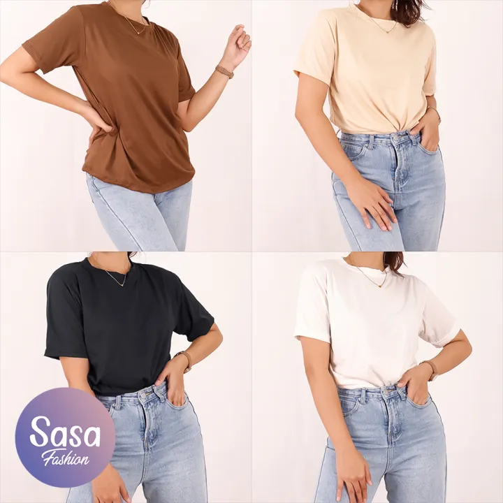 SASA Loose Fit Plain T Shirt for Unisex Earth Colors | Lazada PH
