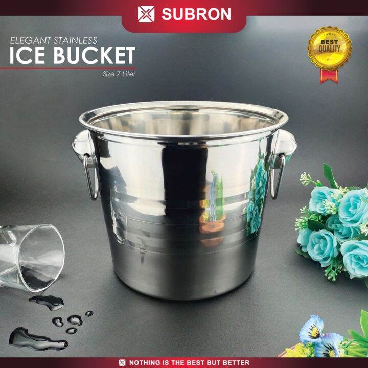 SUBRON Ice Bucket 7 Liter Ember Es Batu Wine Stainless Steel Tebal ...