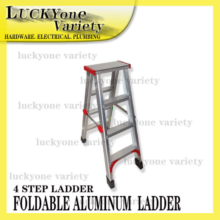 4 STEPS FOLDABLE A-TYPE ALUMINUM LADDER | Lazada PH