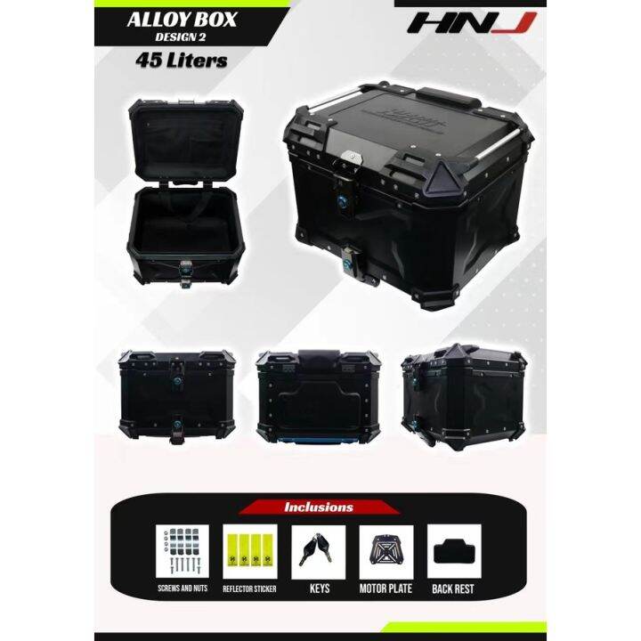 Yasuo Hnj Motorcycle box Alloy Top Box Aluminum 45L Universal ...