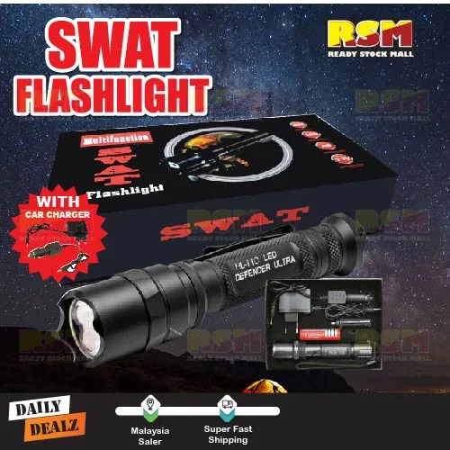 Multifunction SWAT Zoom Flashlight/Torchlight/LampuSuluh Rechargeable ...