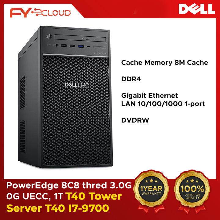 Dell PowerEdge T40 Tower Server T40 I7-9700 (8C8 thread 3.0G) / 4G UECC / 1T / DVDRW / 300W ...