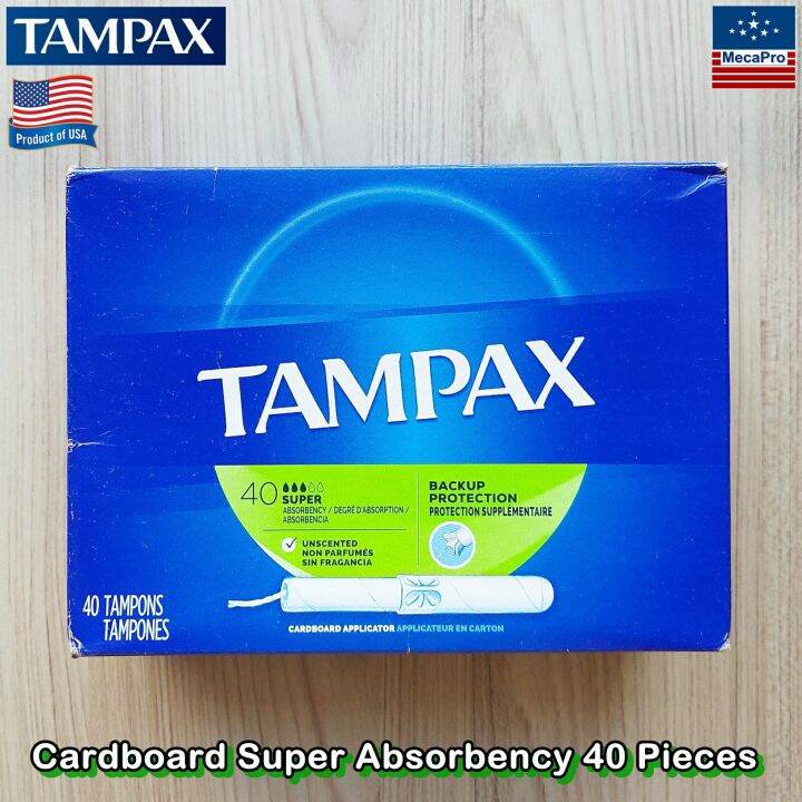 Tampax® Cardboard Super Tampons 20, 40 Count ผ้าอนามัยแบบสอด สำหรับวัน ...
