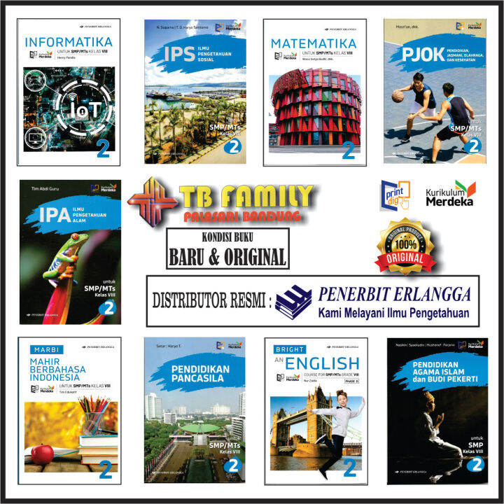 Buku paket SMP Kelas 8 Kurikulum Merdeka Penerbit ERLANGGA | Lazada ...