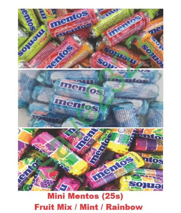 [Self-Packing] Mini Mentos (25 rolls) - Fruit Mix / Mint / Rainbow | Lazada