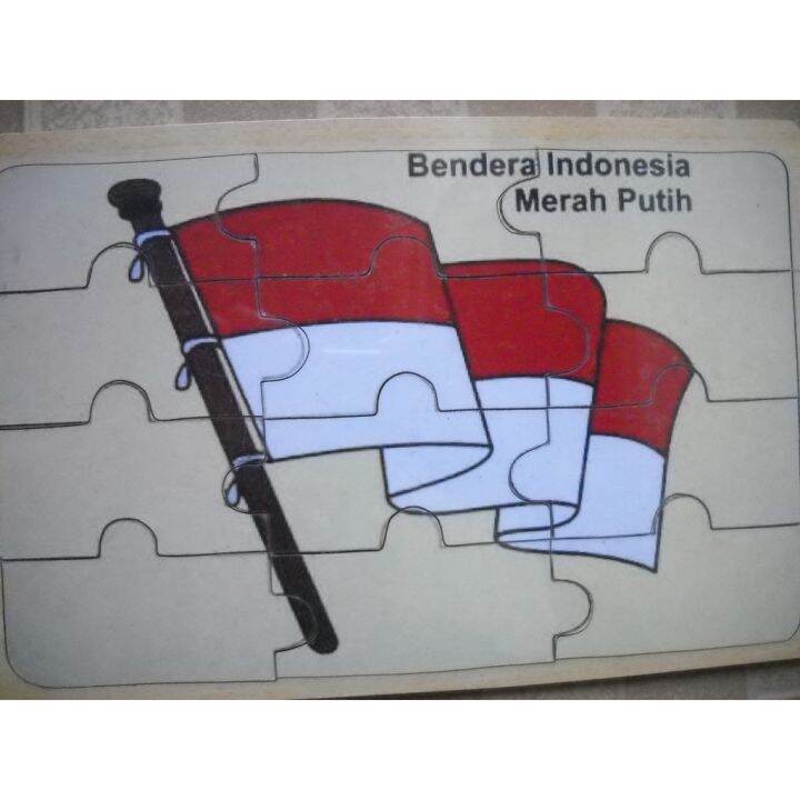 Puzzle Kayu Bendera Indonesia | Lazada Indonesia