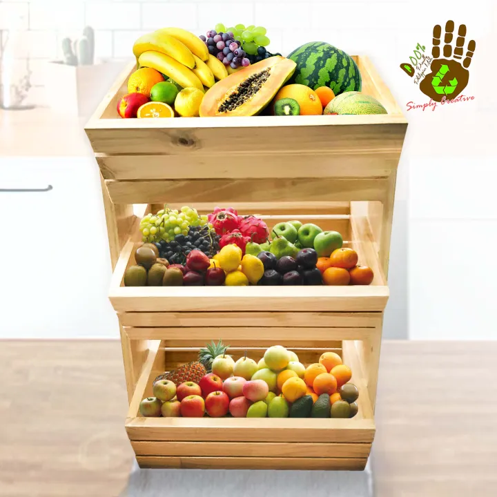 Simply Creative Wooden Fruit Rack - 3 Layers | Lazada PH