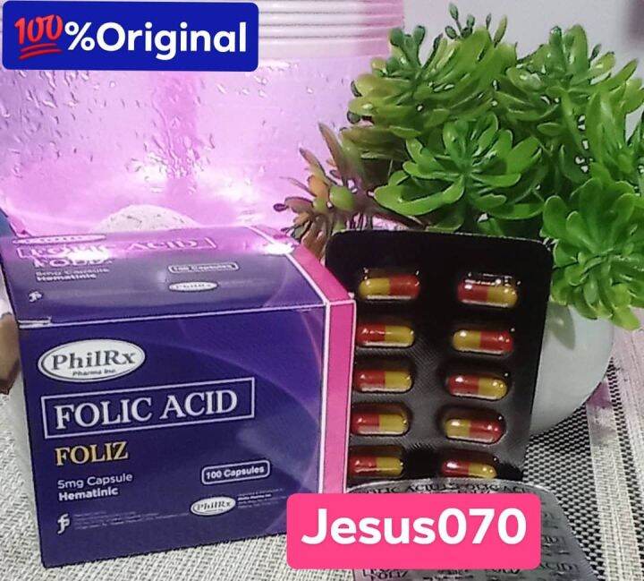 FOLIZ - FOLIC ACID 5mg Capsule Hematinic - 100 Capsules - FDA Reg No ...