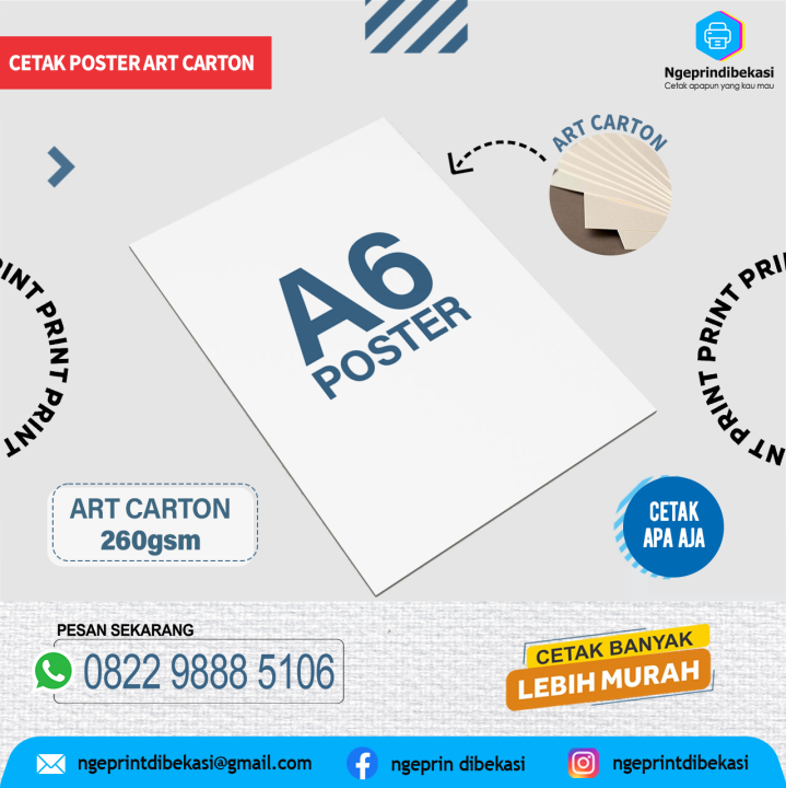 Cetak Poster A6 Art Carton 260gsm Print Design Custom | Lazada Indonesia