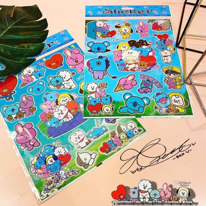 STICKER BTS BANGTAN ARMY BT21 CHIMI TATA MANG RJ COOKY SHOKY VAN KOYA ...