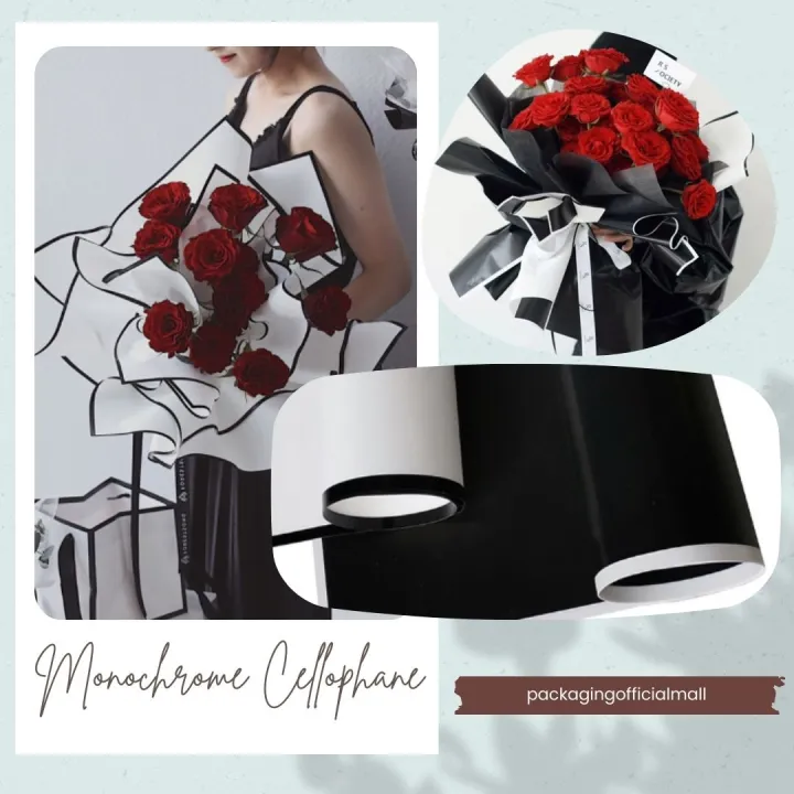 MONOCHROME CELLOPHANE / kertas buket / kertas cellophane / kertas buket ...
