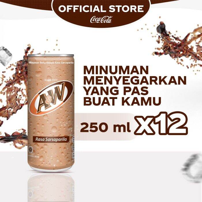 A&W Minuman Soda - Rasa Sarsaparila - Kaleng 250ml - x12 Pcs | Lazada Indonesia