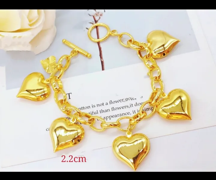 RANTAI TANGAN LOVE BESAR EMAS BANGKOK BRACELET GOLD PLATED | Lazada
