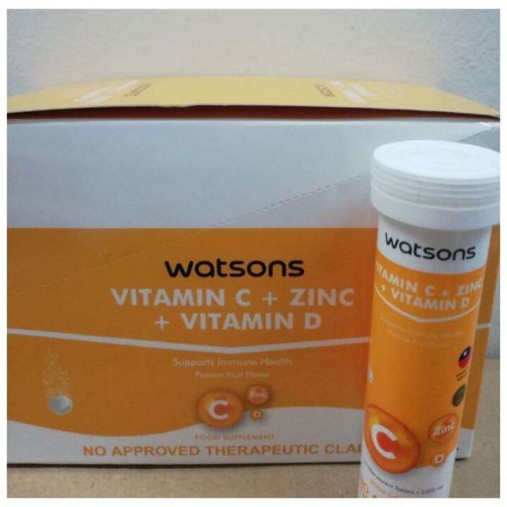 ♟Watsons Vit C+Zinc and Vit D effervescent tab | Lazada PH