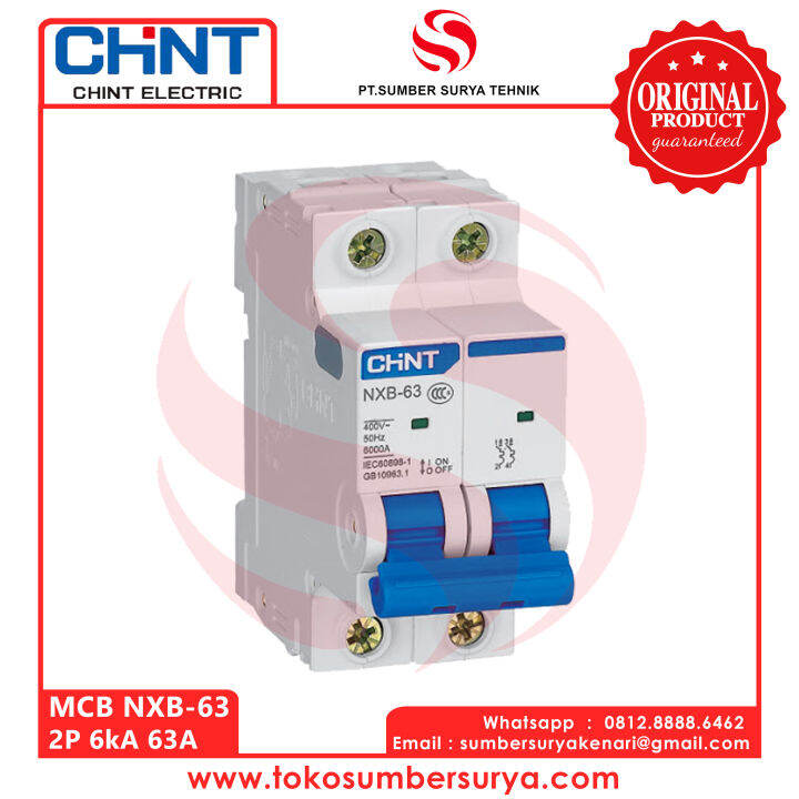 MCB NXB-63 / NXB63 2P 63A 6kA Chint | Lazada Indonesia