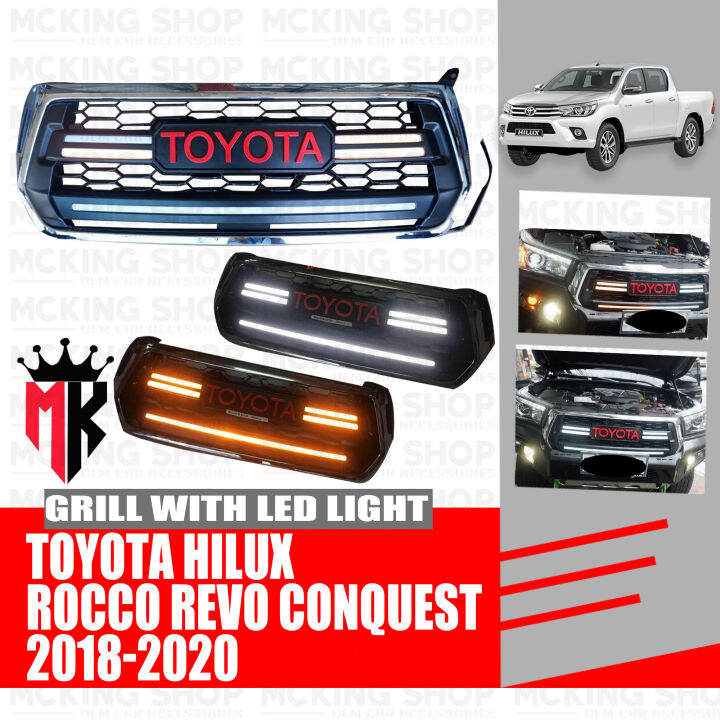 Toyota Hilux Revo 2018-2020 Led Grill with TOYOTA Logo (Black and ...
