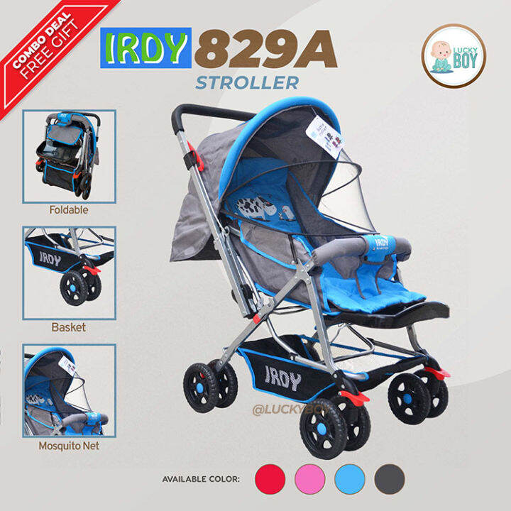IRDY 829A 3- ways stroller w/ 8 wheels reversible handle w/ mosquito ...