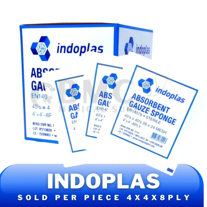 Indoplas Absorbent Gauze Sponge Pad 4x4 Sterile (Sold Per Piece ...
