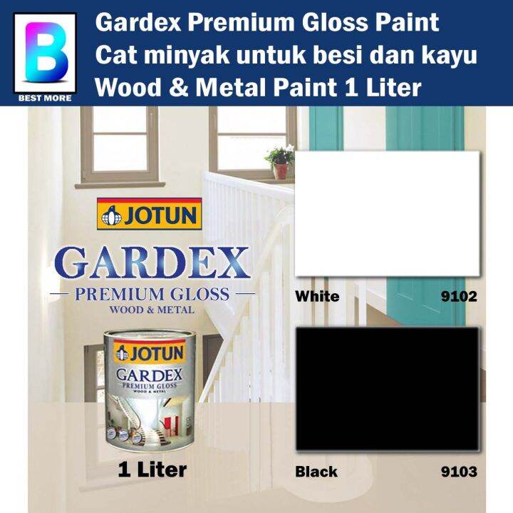 Jotun Paint Gardex Premium Gloss Wood and Metal 1 Liter White 9102 / Black 9103 | Lazada