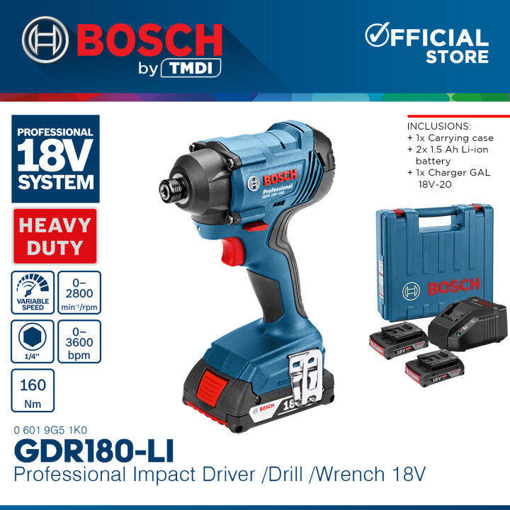 BOSCH Professional Impact Driver /Drill /Wrench 18V GDR 180-LI ...