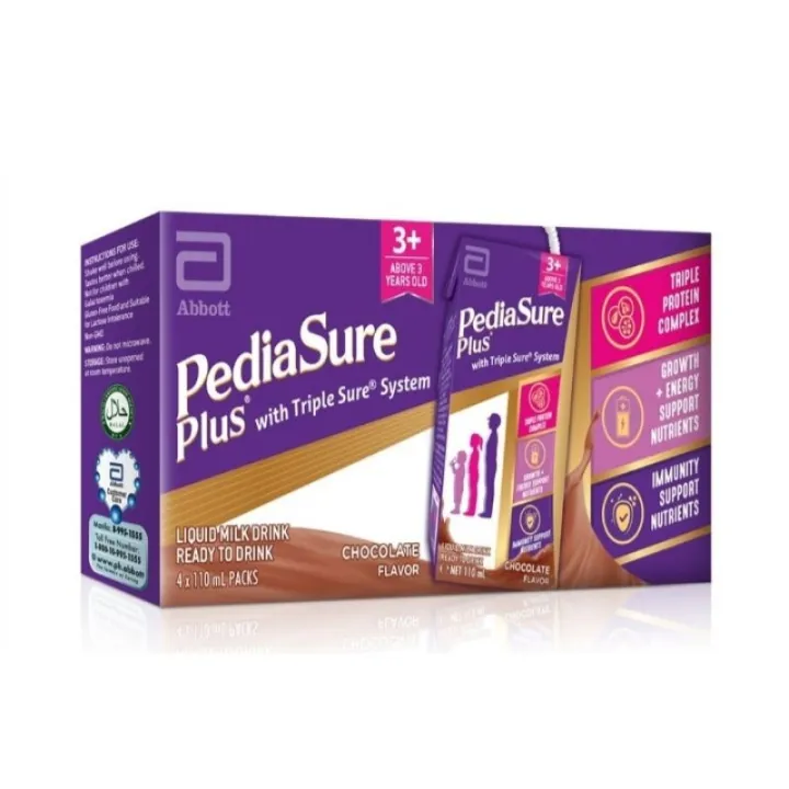 Pediasure Plus Liquid Milk Drink RTD Chocolate 4x110ml Packs | Lazada PH