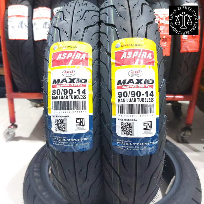 ASPIRA Ban Motor Matic R14 Uk 80/90-14 & 90/90-14 Tubeless BEAT/VARIO ...