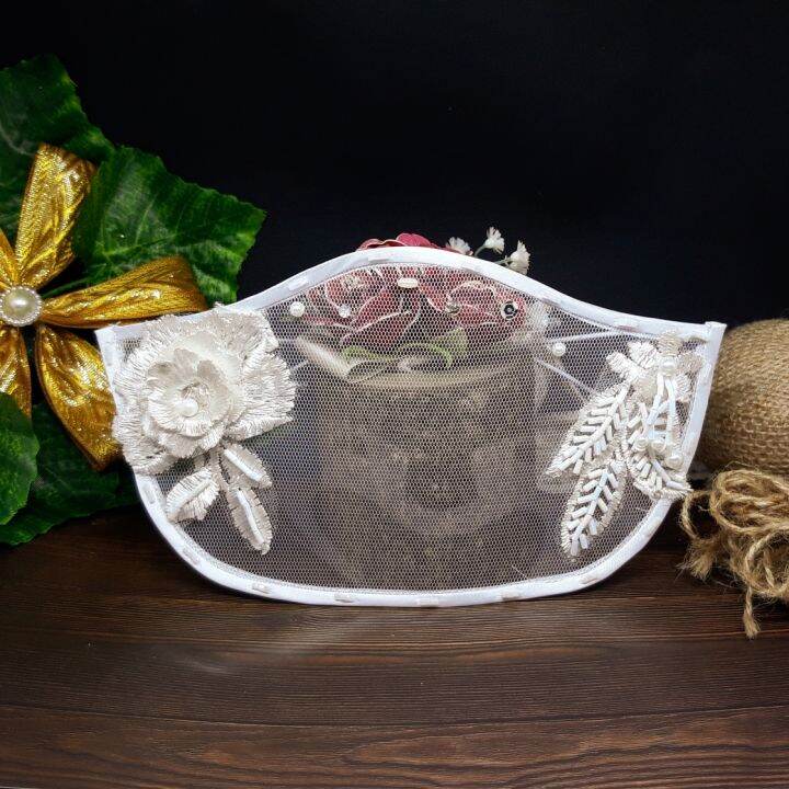 Masker Brukat Premium Cantik Pengantin Hijab Pesta Transparan Payet ...
