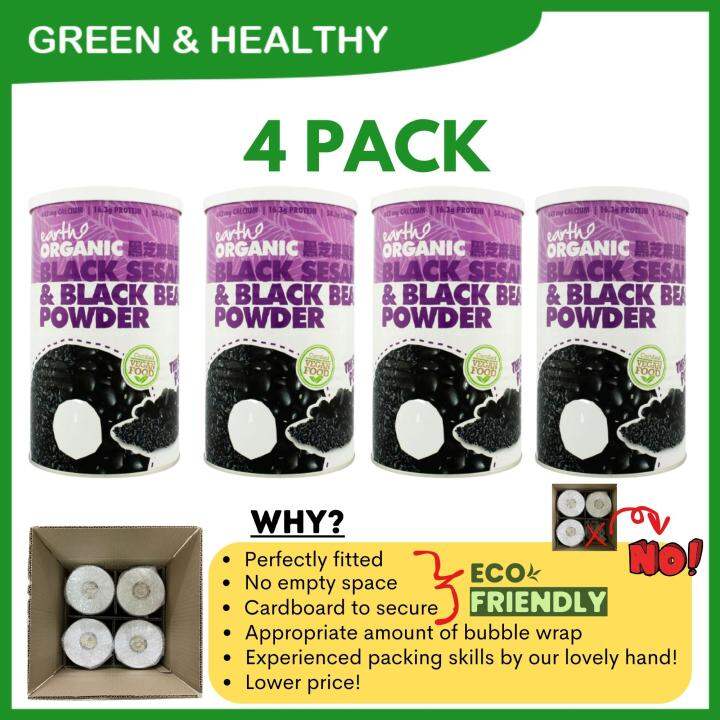 Earth Organic Black Sesame & Black Bean Powder 500G x 4 - VALUE 4 PACK ...