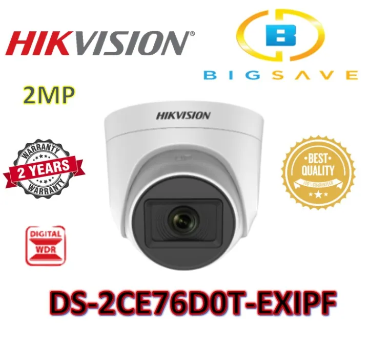 HIKVISION 2MP DS-2CE76D0T-EXIPF INDOOR FIXED TURRET DOME CAMERA (3.6/2 ...