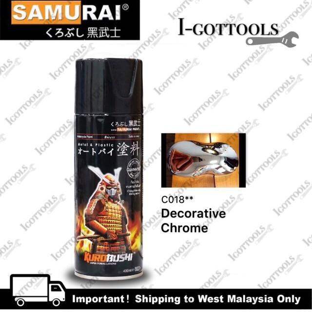 SAMURAI Spray Paint C018** #Decorative Chrome Colour 400ml | Lazada