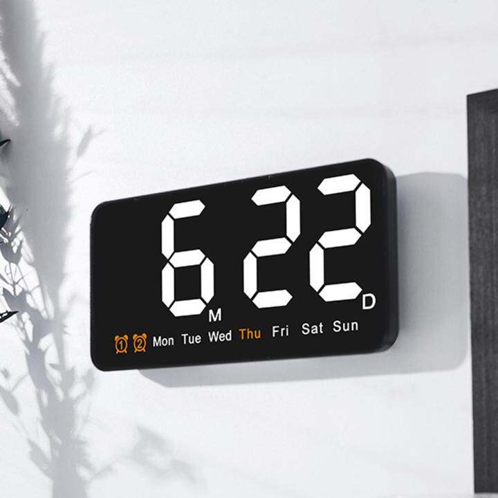 Serenable Digital Clock LED Desktop Alarm Clock Modern Dimmable Date ...