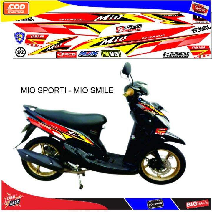 MOTIF LIS (COD) STIKER STRIPING VARIASI MOTOR YAMAHA MIO SMILE/ MIO OLD STIKER VARIASI MOTIF ...